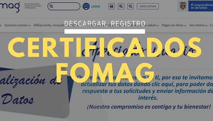 FOMAG | Descargar CERTIFICADOS y cómo REGISTRARSE