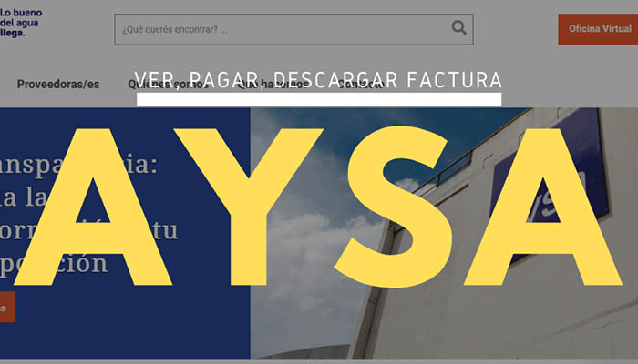 AySA | Ver estado de cuenta, pagar y descargar mi factura
