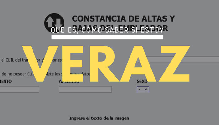 CÓMO SABER SI ESTOY EN EL VERAZ?